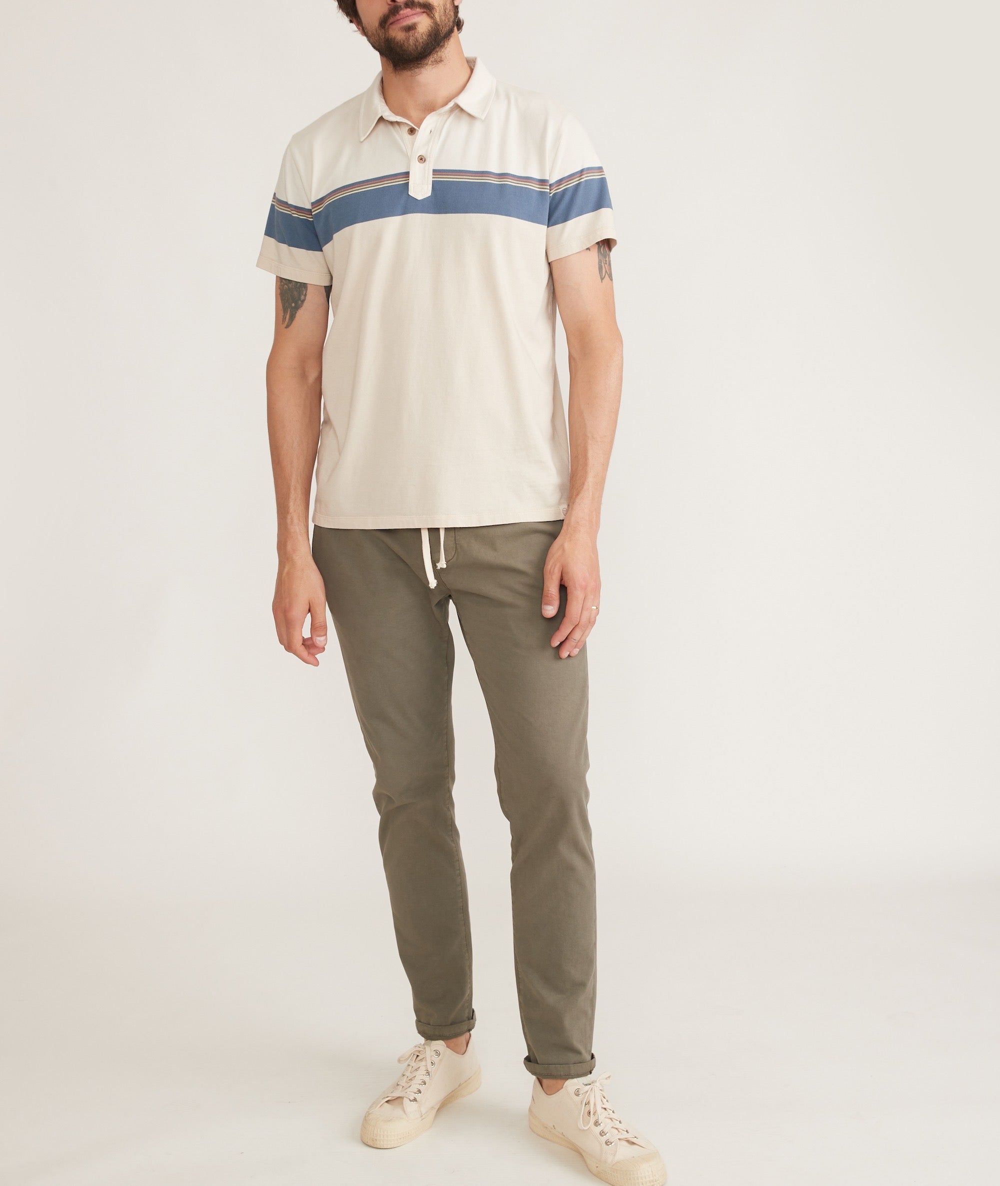 Textured Stripe Polo – Marine Layer