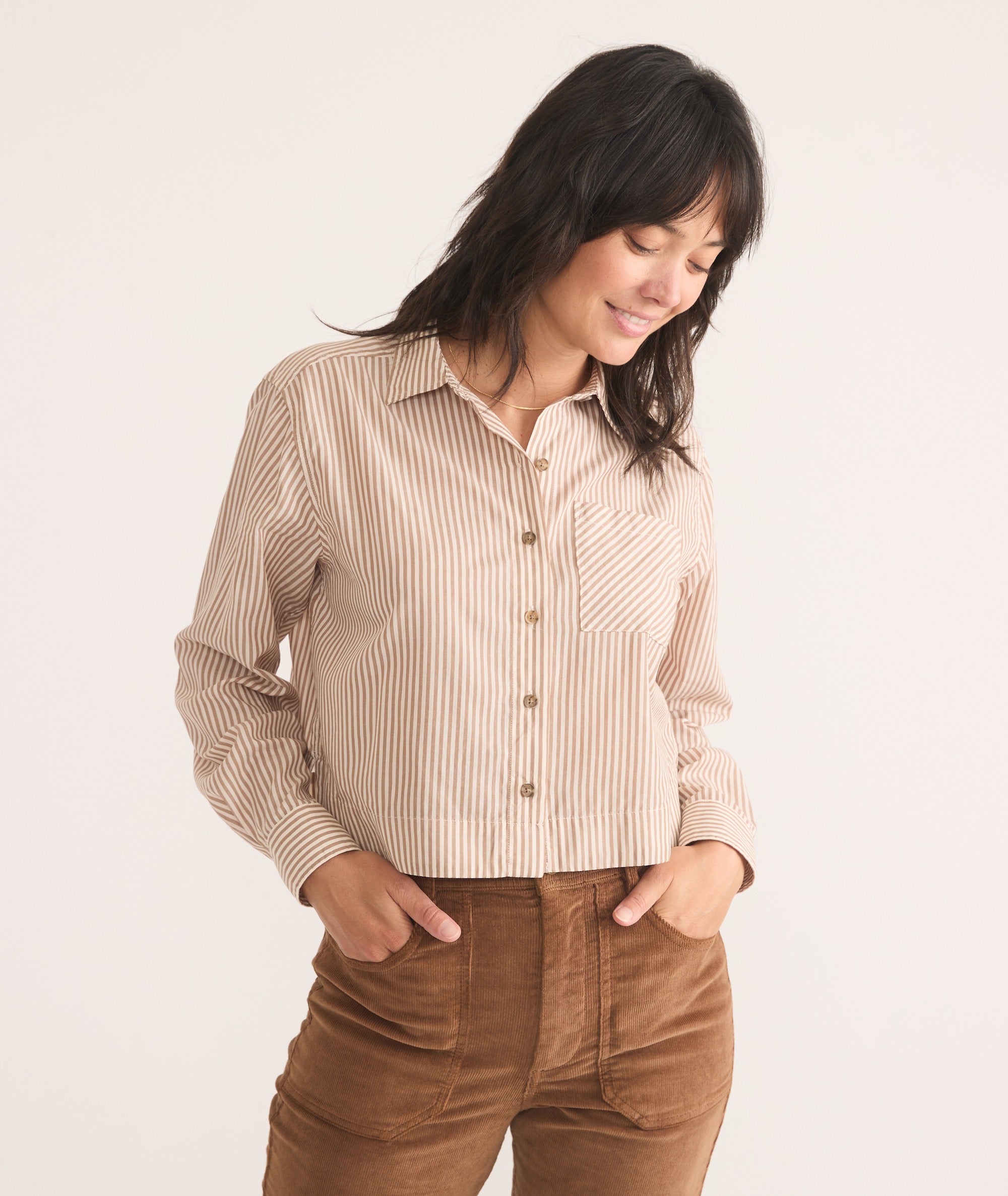 Mila Straight Hem Button Down – Marine Layer