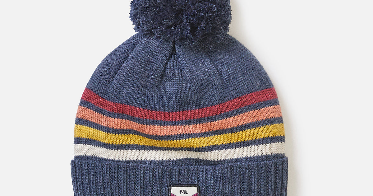 Stripe Pom Beanie – Marine Layer