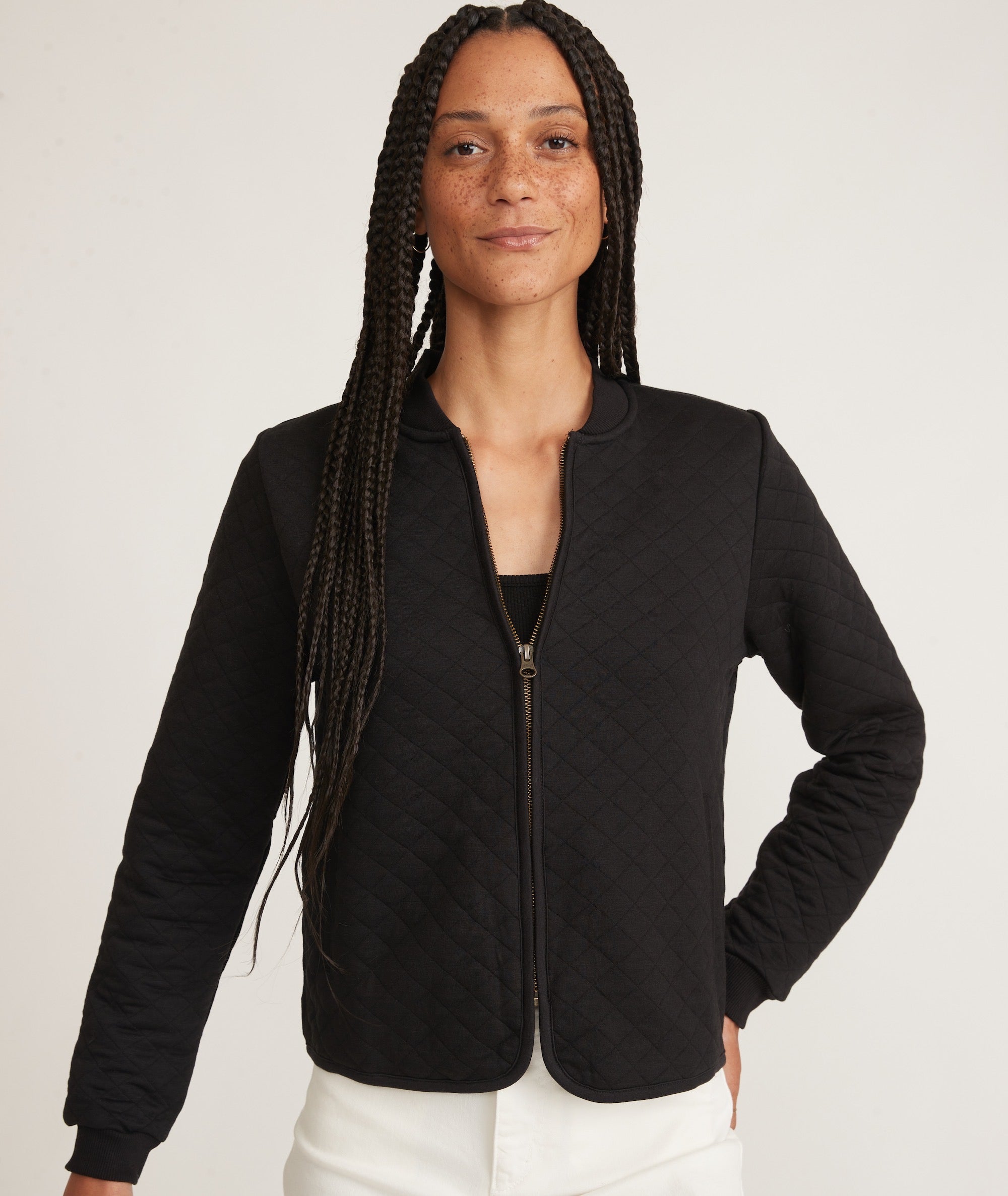 Women's Corbet Quilted Bomber in Black – Marine Layer