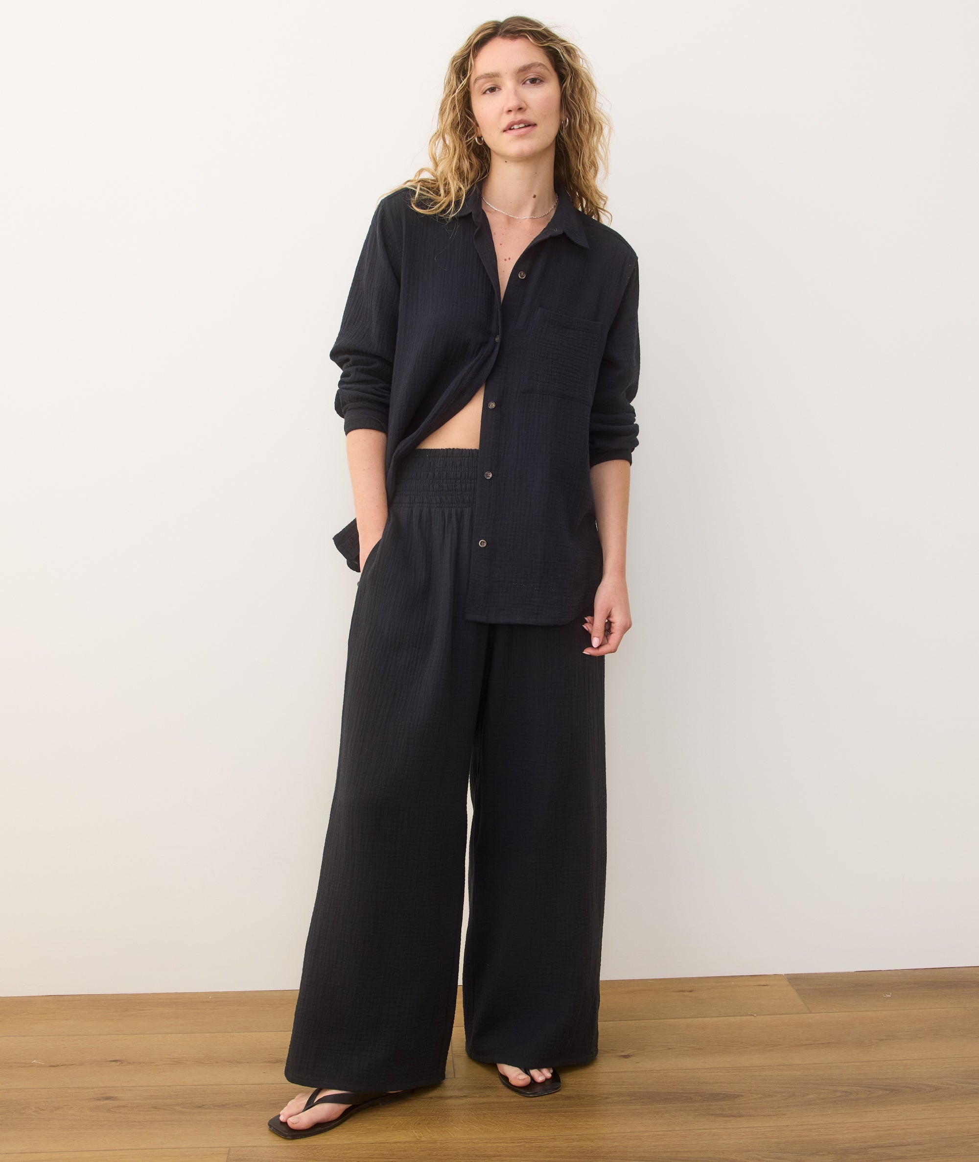 Sophia Double Cloth Palazzo Pant – Marine Layer
