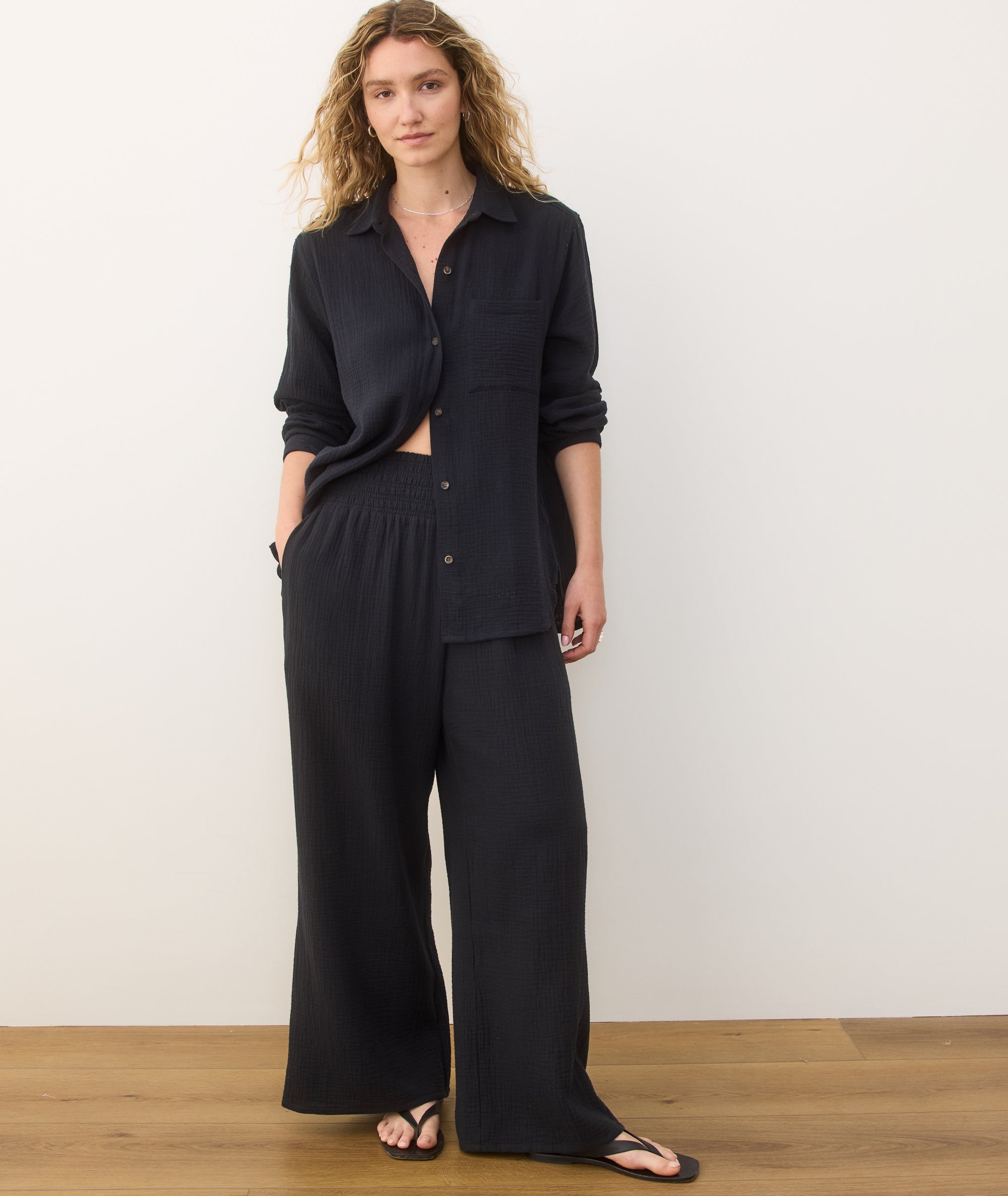 Sophia Double Cloth Palazzo Pant – Marine Layer