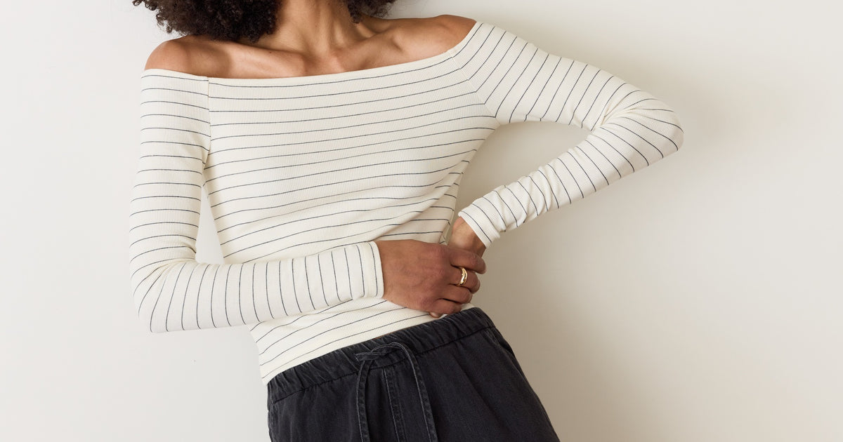 Lexi Rib Sun-In Off the Shoulder Top – Marine Layer