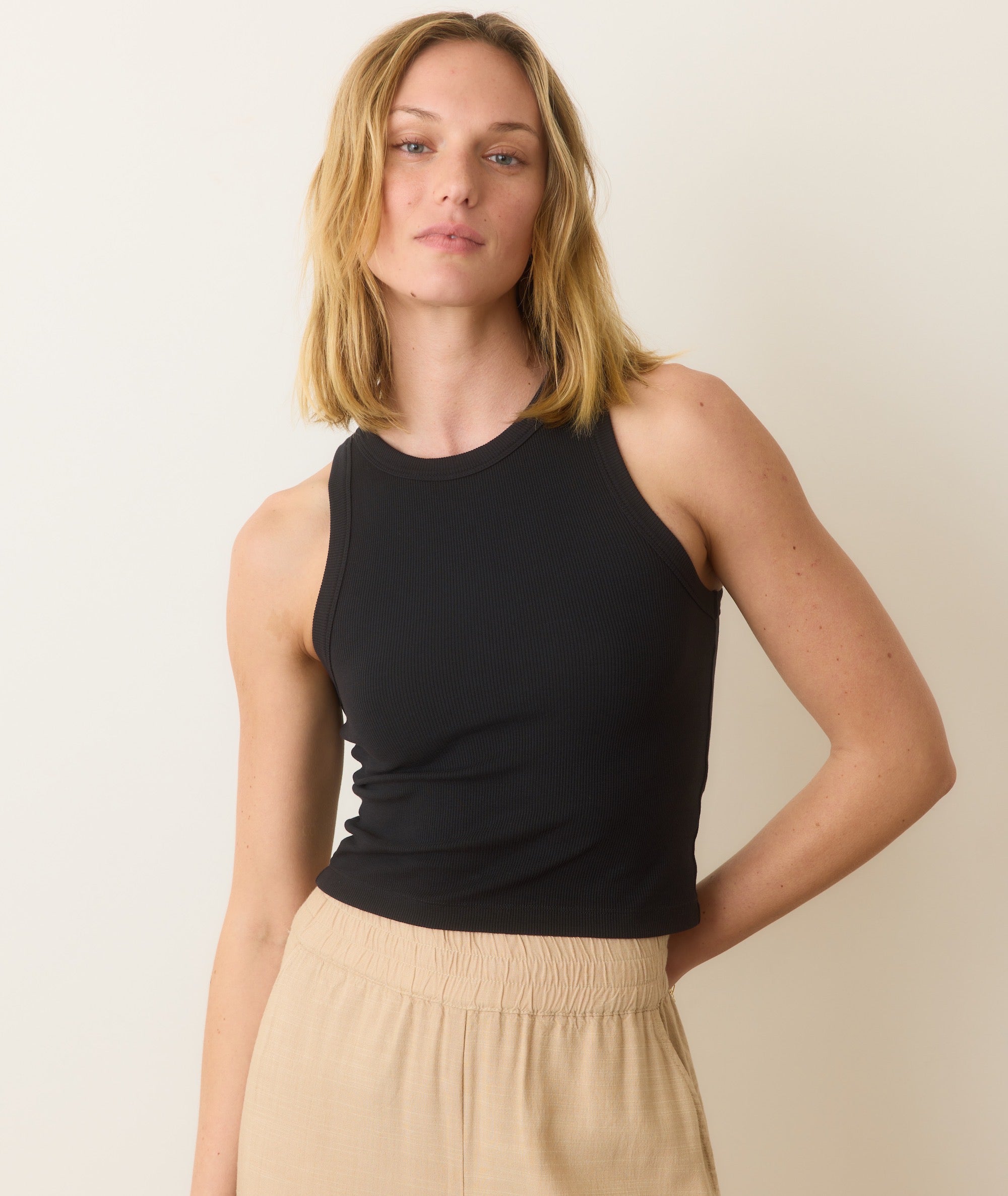 Lexi Rib Sun-In High Neck Crop Tank – Marine Layer