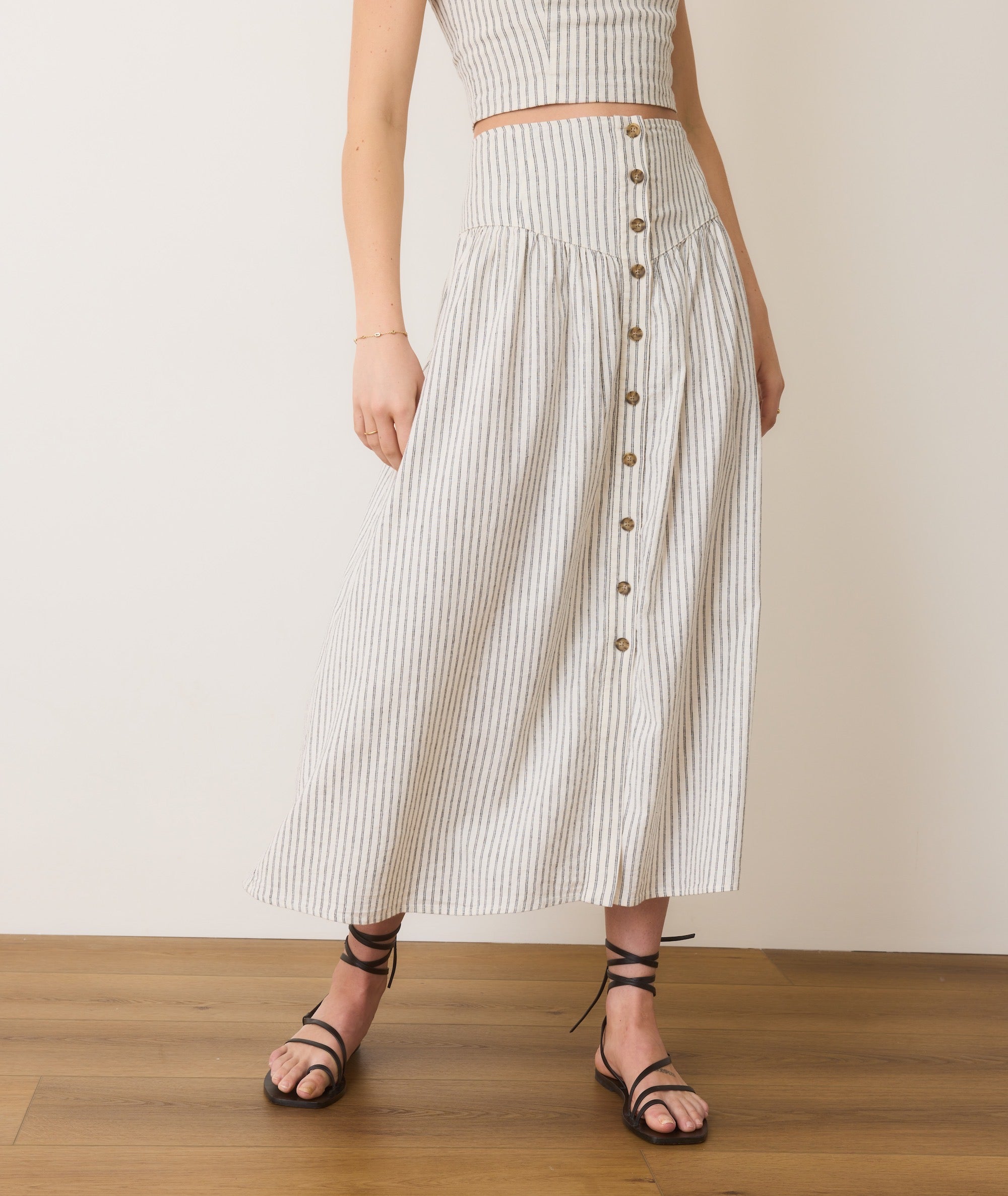 Jade Button Through Skirt – Marine Layer