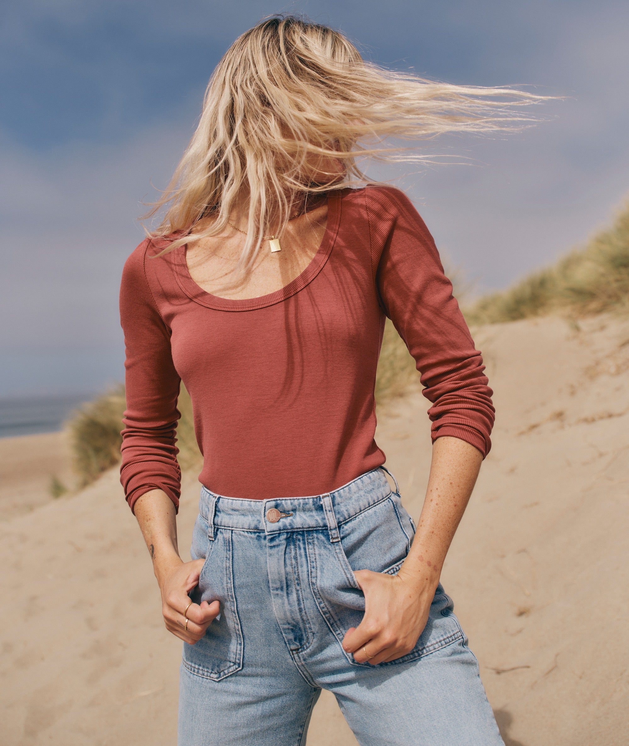 Lexi Rib Sun-In Scoop Tee – Marine Layer