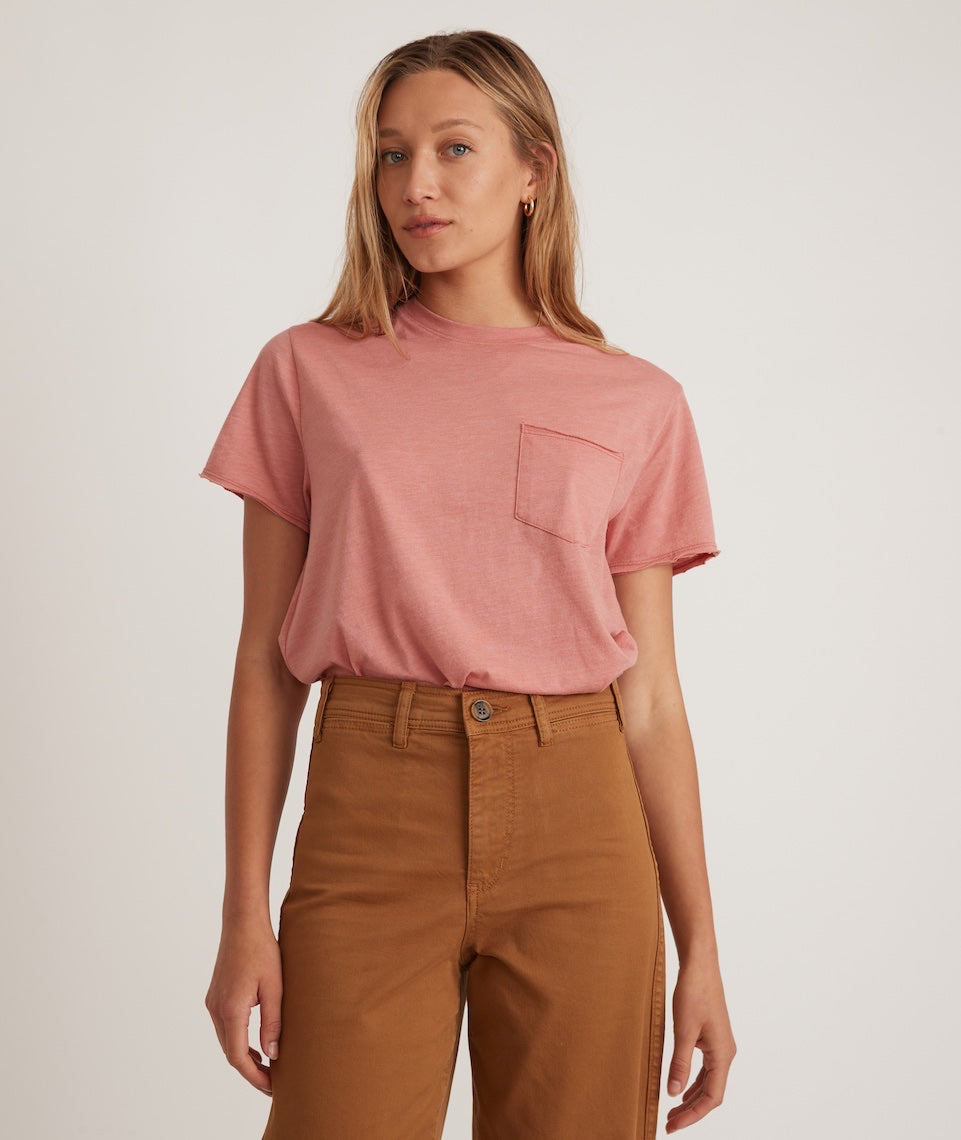 Boyfriend Crew Tee in Barn Red – Marine Layer