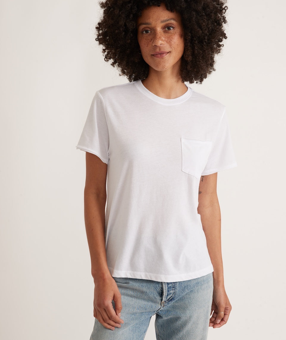 Boyfriend Crew Tee in White – Marine Layer