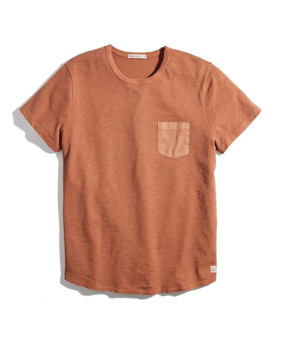 Vintage Heavy Slub Pocket Tee in Amber Brown – Marine Layer