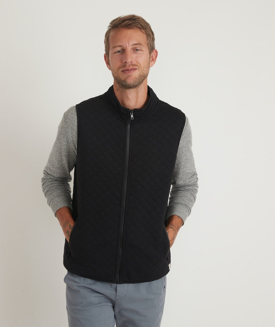 Men's Corbet Full Zip Vest in Black – Marine Layer