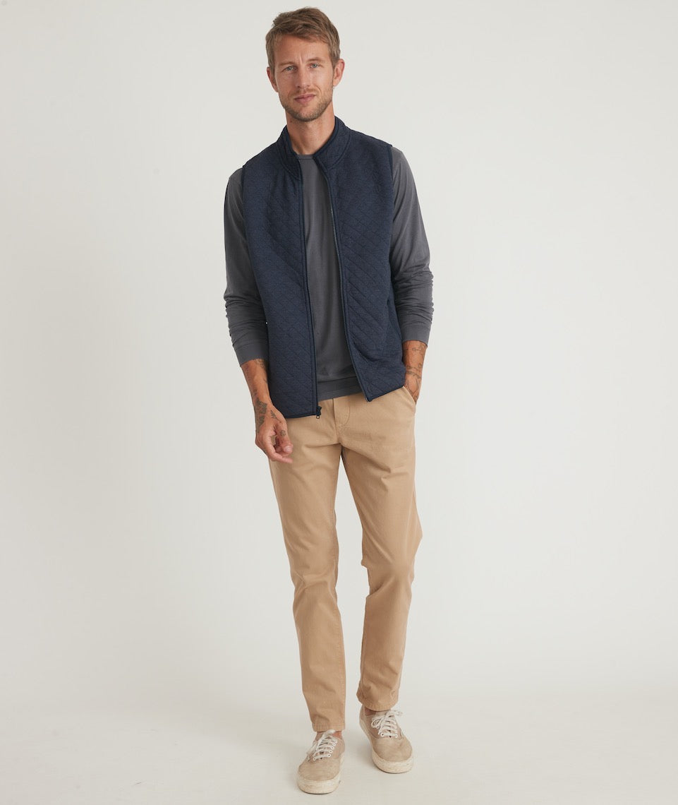 Men's Corbet Full Zip Vest in Navy – Marine Layer