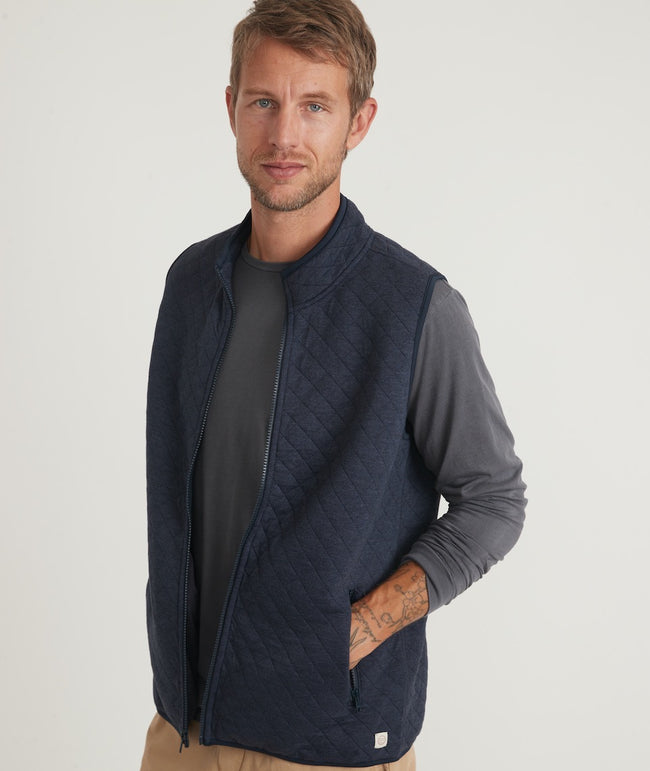 Men's Corbet Full Zip Vest in Navy – Marine Layer