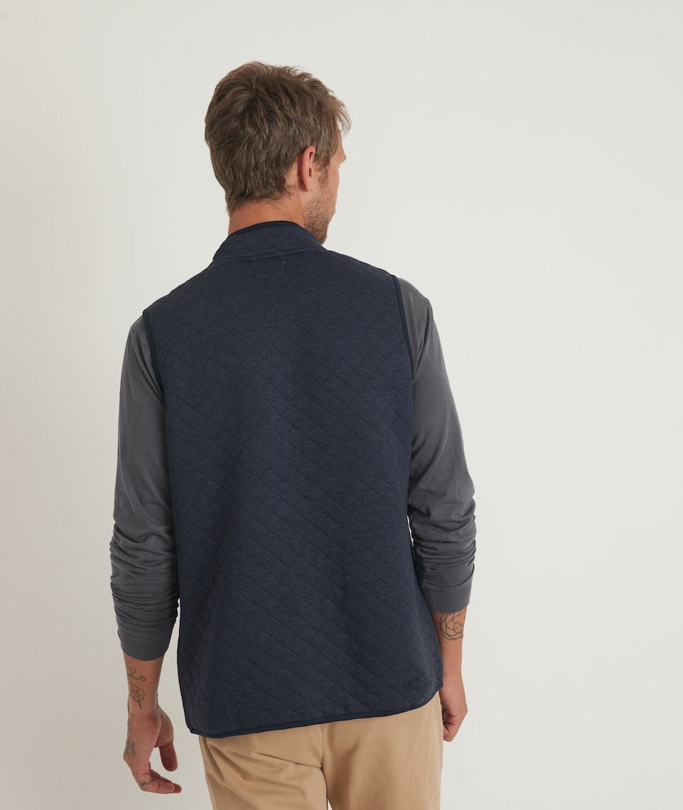 Men's Corbet Full Zip Vest in Navy – Marine Layer