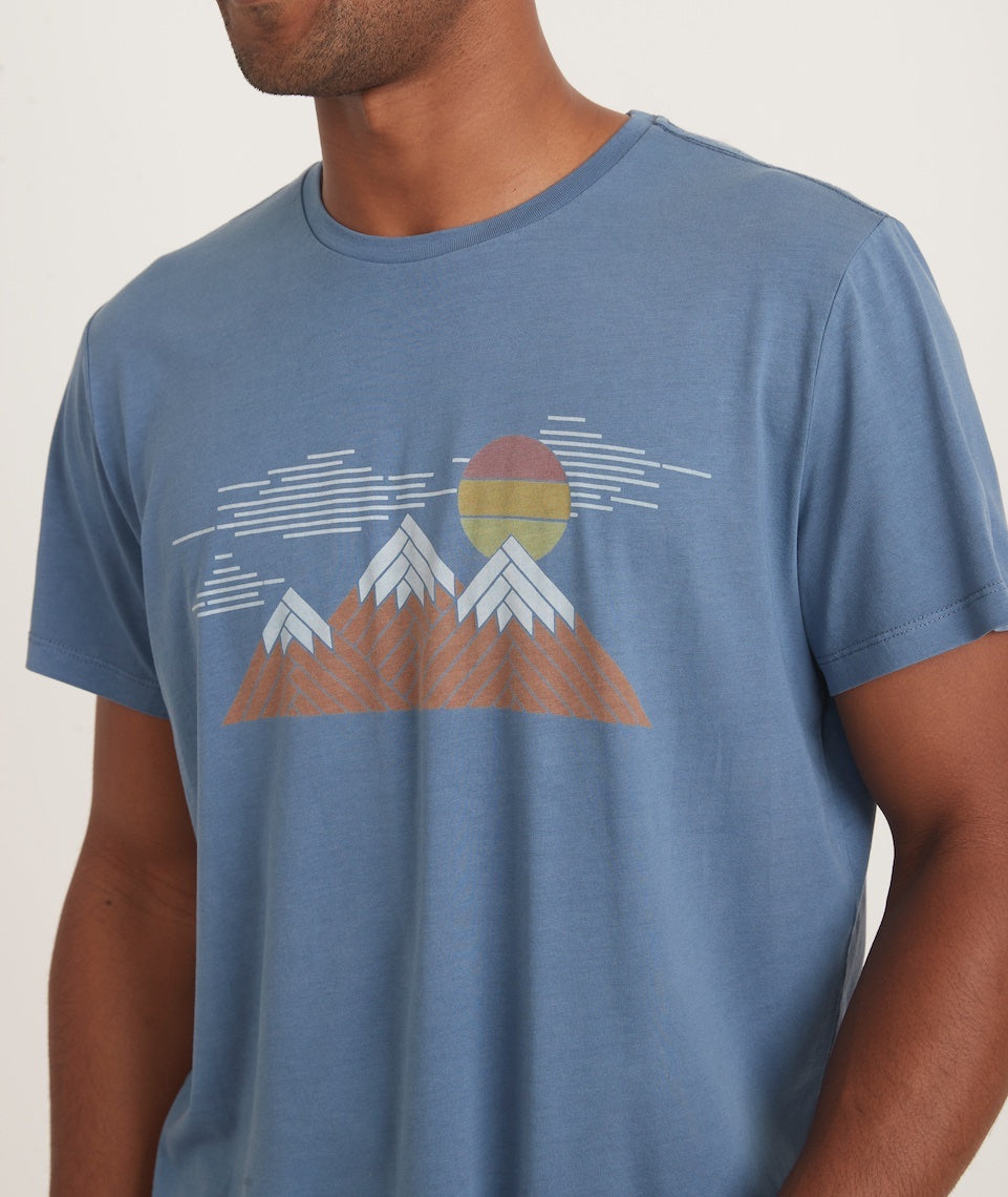 Signature Crew Graphic Tee in China Blue – Marine Layer