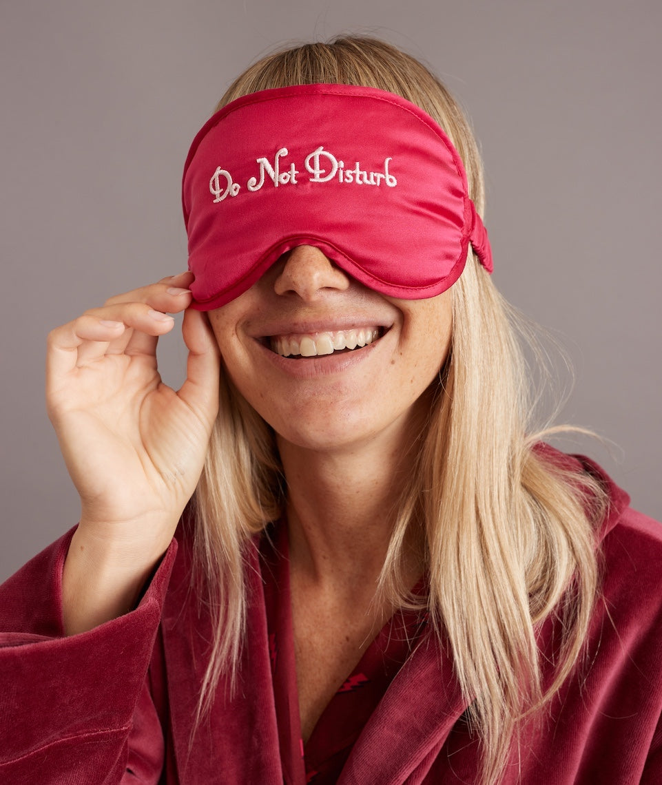 Washable Silk Sleep Mask in Pink Do Not Disturb – Marine Layer