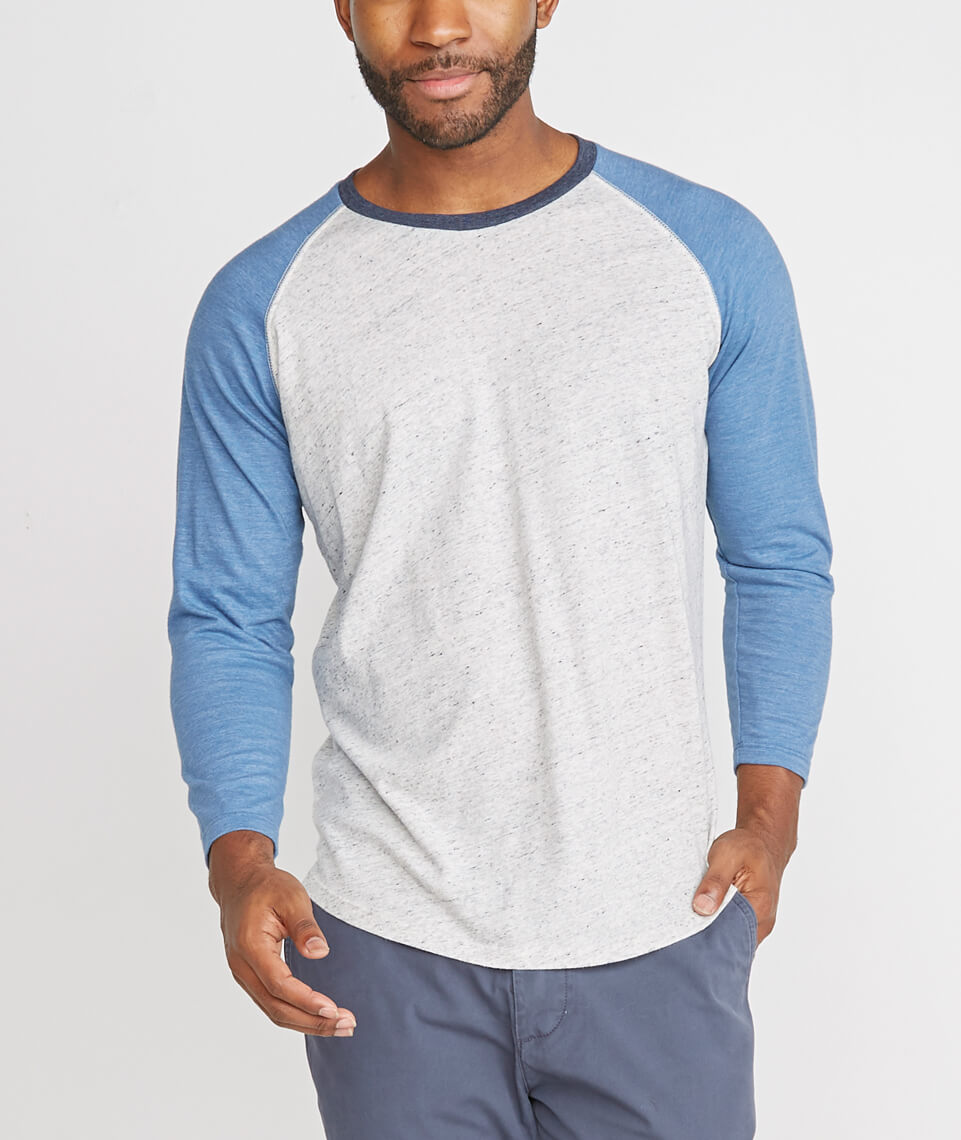 Baseball Raglan in Grey/Navy – Marine Layer
