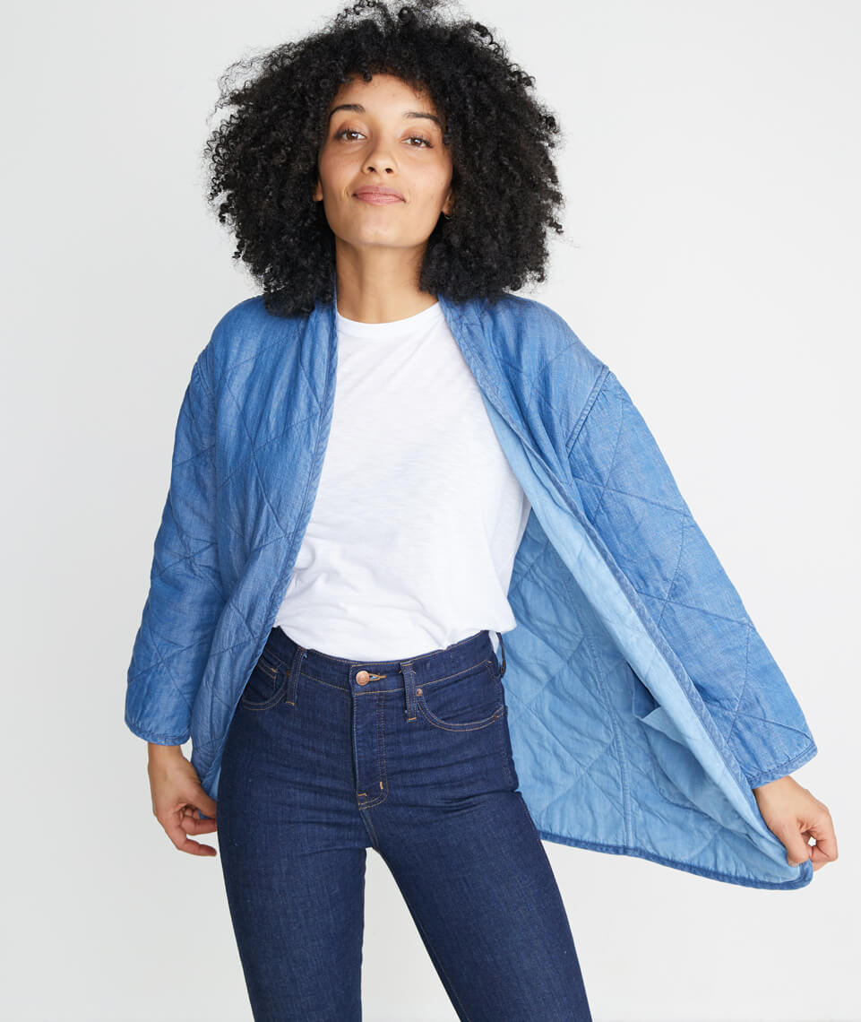 Jane Quilted Indigo Jacket – Marine Layer