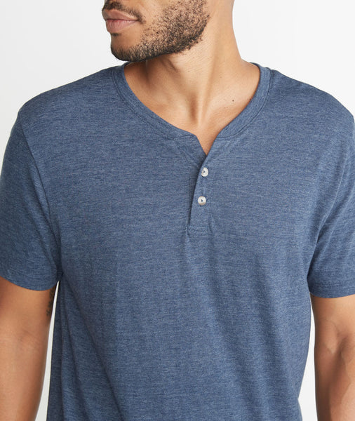 Shortsleeve Henley in Dark Denim – Marine Layer