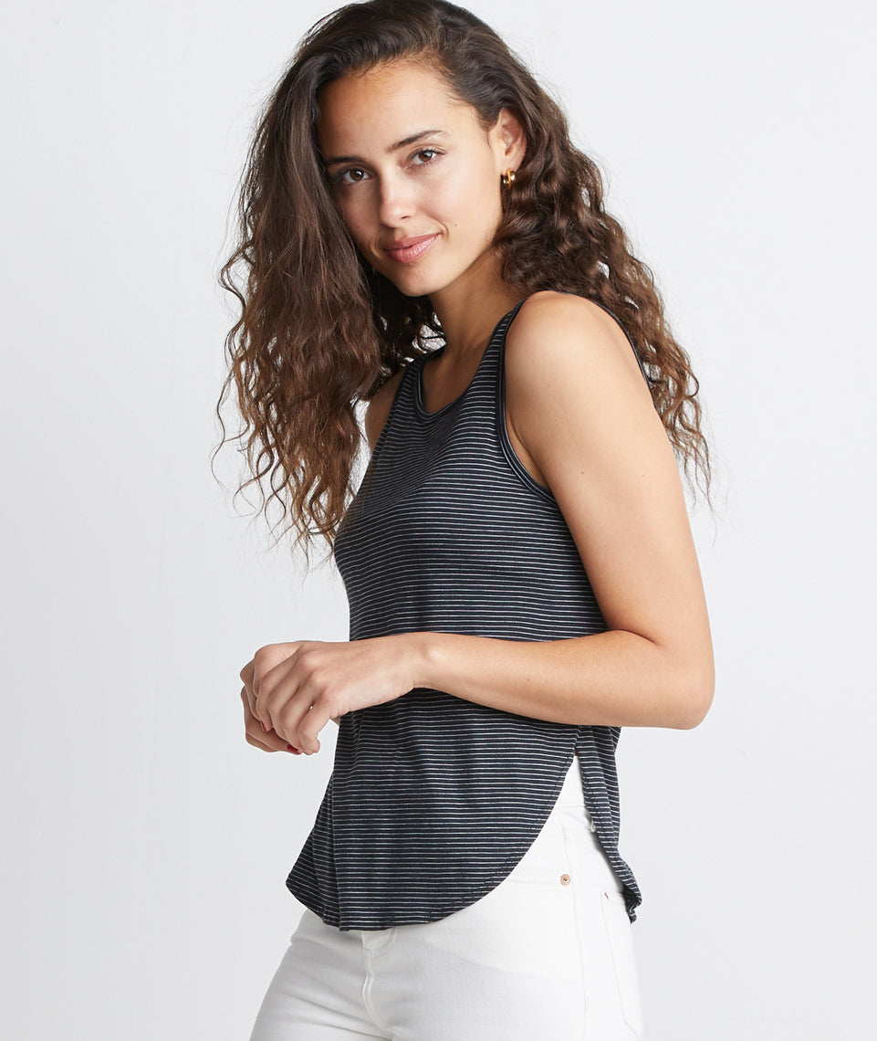 Side Tulip Tank in Black/White Stripe – Marine Layer