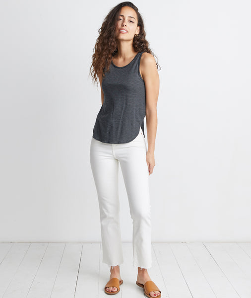 Side Tulip Tank in Black/White Stripe – Marine Layer