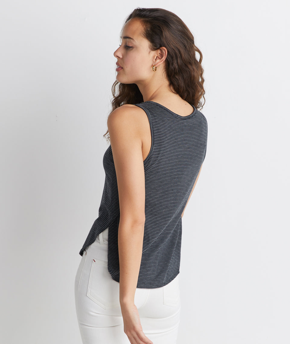 Side Tulip Tank in Black/White Stripe – Marine Layer